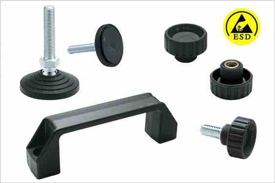 Electro-static discharge components for spraying and powder coating ...