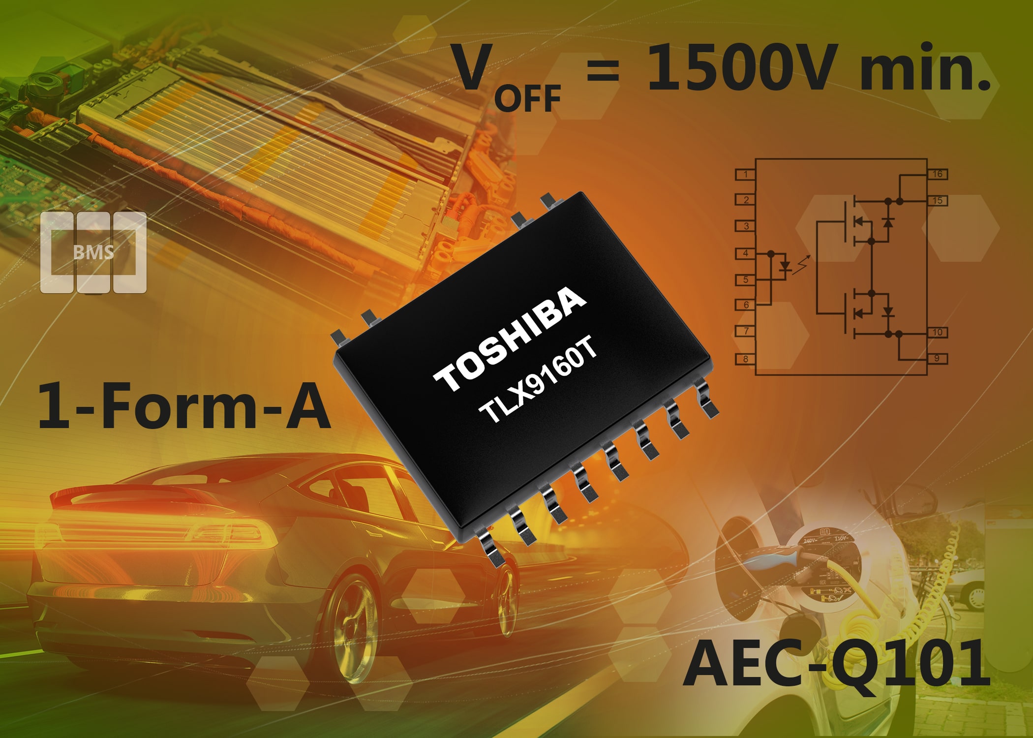 High voltage automotive photo relay suited for use with battery ...